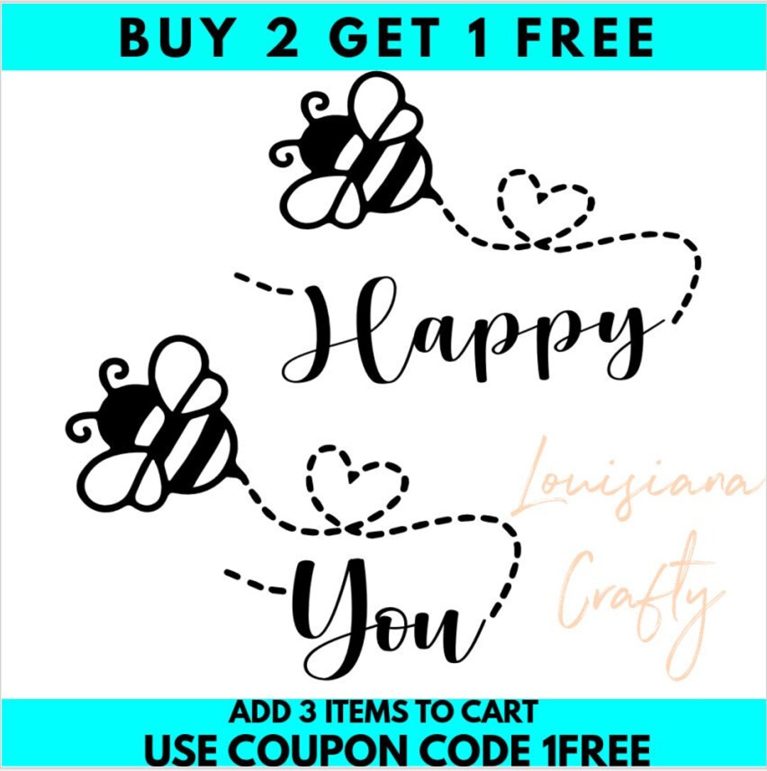 Bee Happy SVG: Bee You Clipart (digital Download) - Etsy