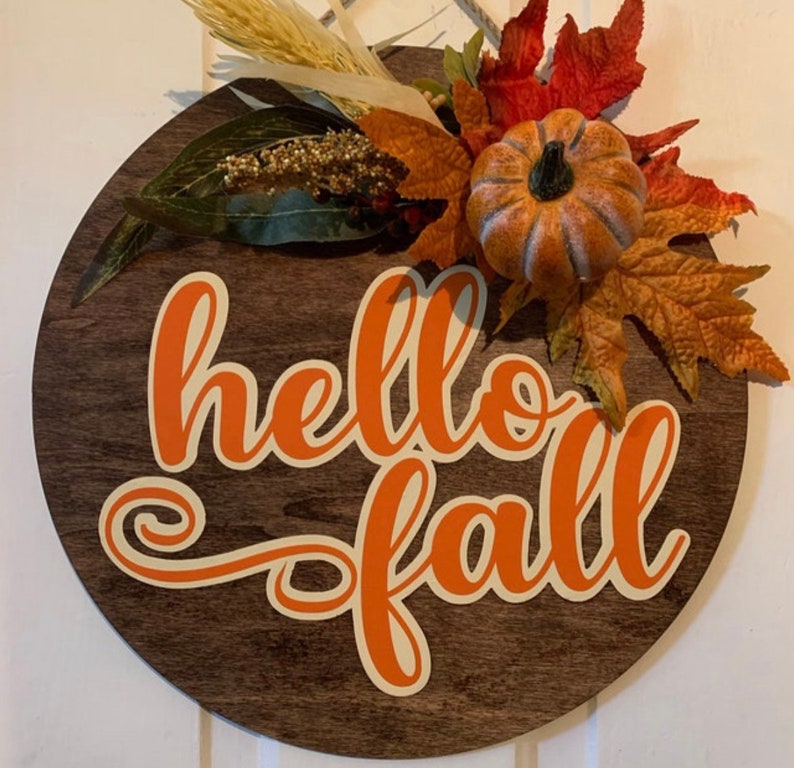 Hello Fall SVG: Autumn Door Sign, Cricut, Silhouette (digital Download ...