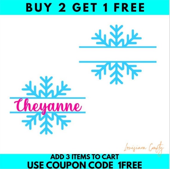 Snowflake Name Frame SVG Snowflake SVG Snowflake Christmas | Etsy