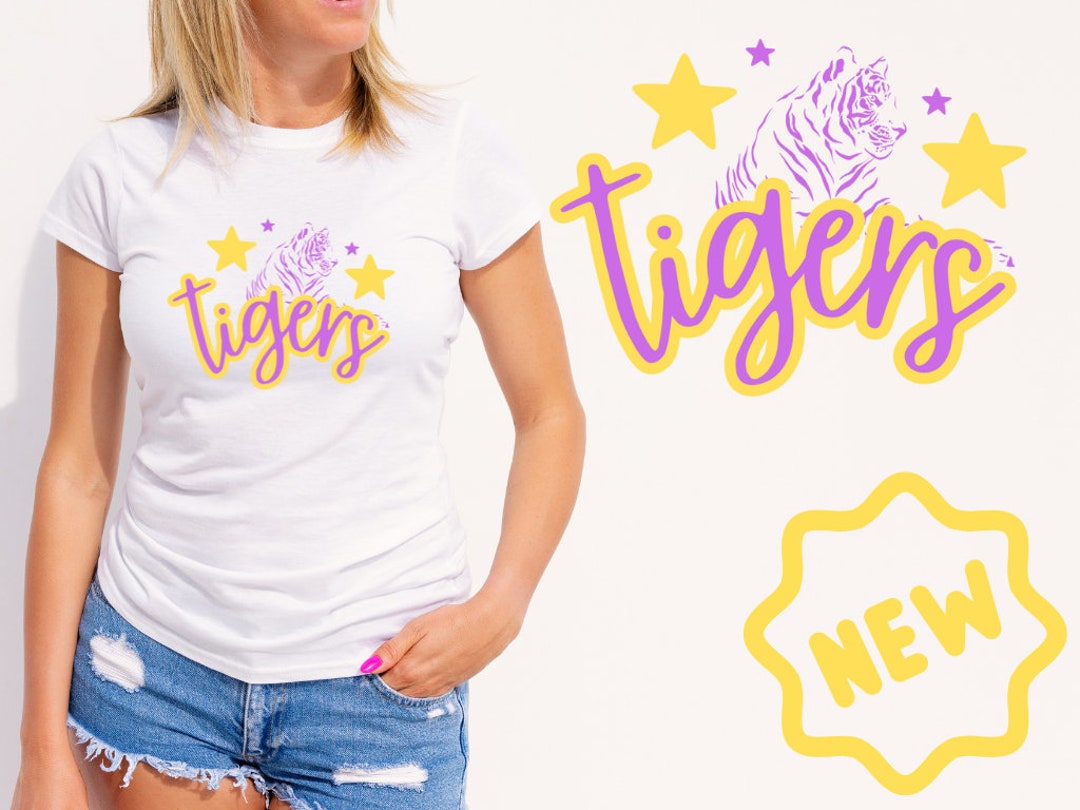 Tiger Shirt, Tiger Graphic Tee, Purple and Gold , Game Day, Tiger Fan ...