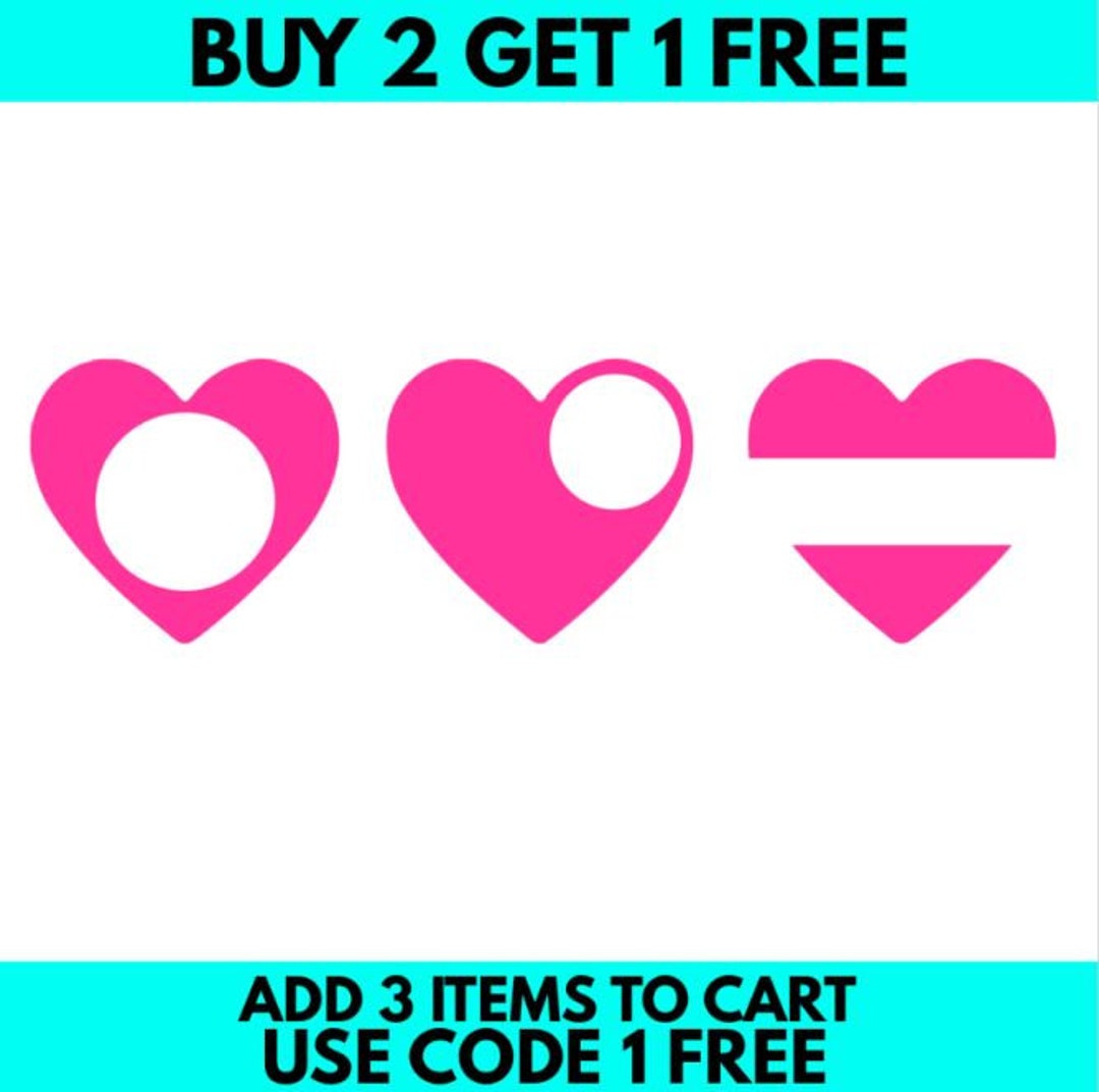 Heart Monogram SVG, Heart Name Frame, Circle Monogram, Svg/png/dxf - Etsy