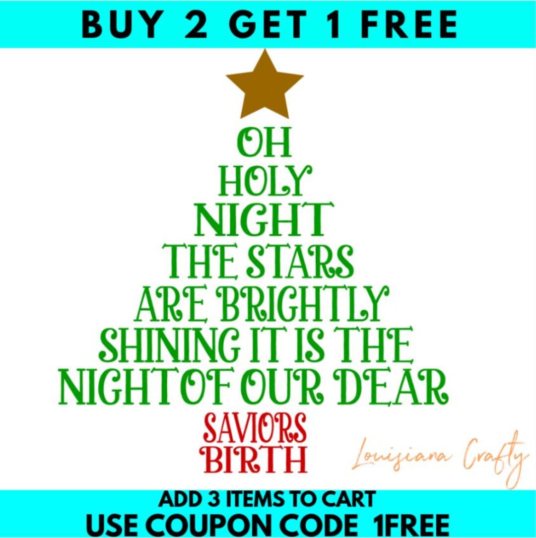 Oh Holy Night SVG, Christmas Tree SVG, Holy Night, Christmas Tree SVG ...