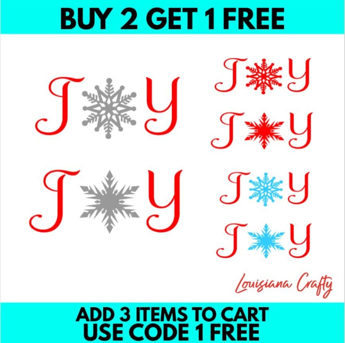 Joy SVG File Christmas SVG Digital Download for Cricut and - Etsy