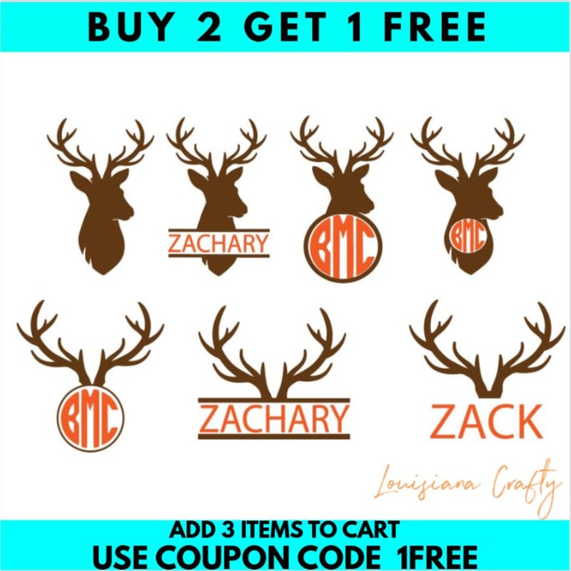 Deer Antler Monogram - Etsy