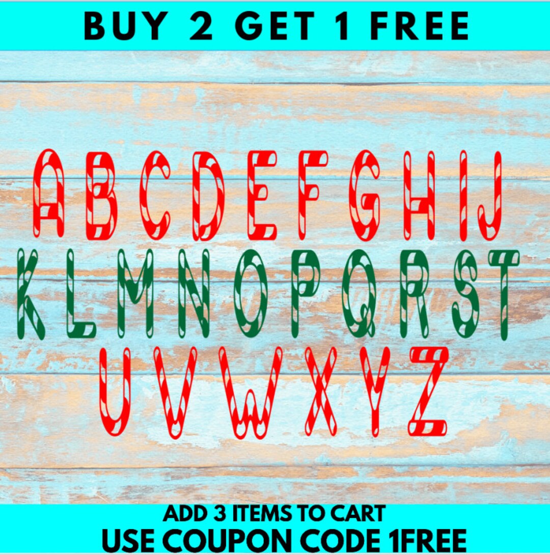 Candy Cane Font SVG: Merry Christmas Alphabet (digital Download) - Etsy