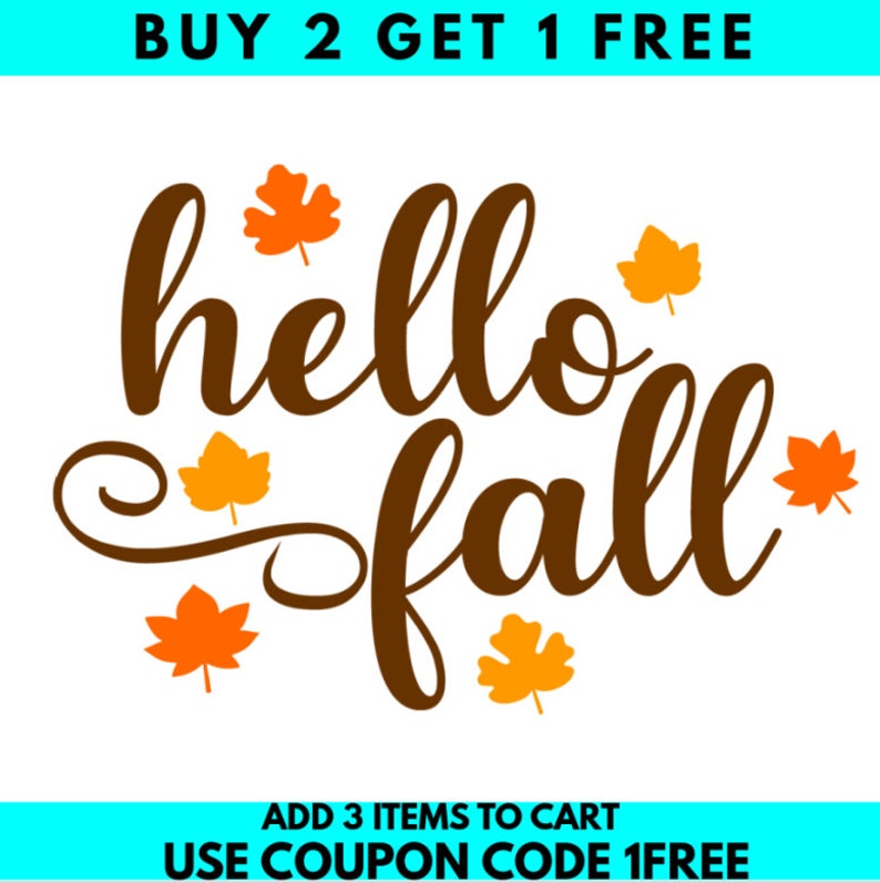 Hello Fall SVG: Autumn Door Sign, Cricut, Silhouette (digital Download ...