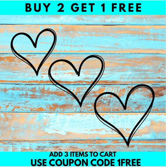 Hand Drawn Hearts SVG Heart SVG - Etsy