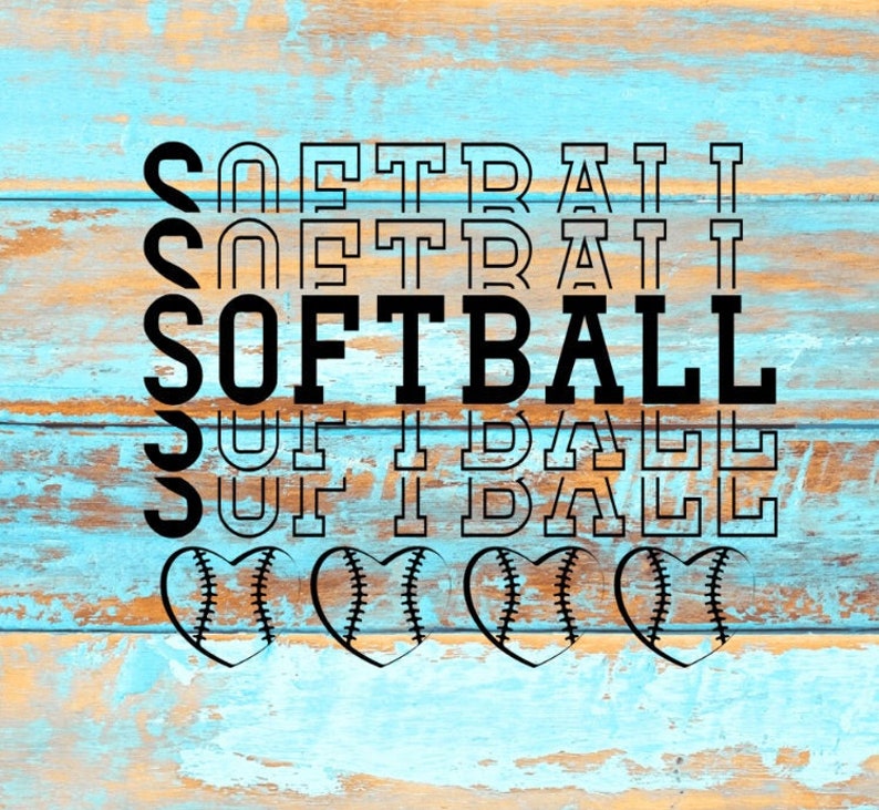 Softball Heart SVG - Etsy