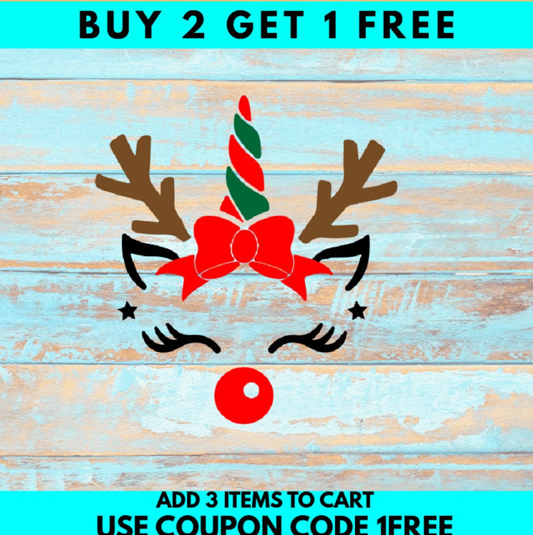 Unicorn Reindeer SVG: Rudolph Christmas Design (digital Download) - Etsy