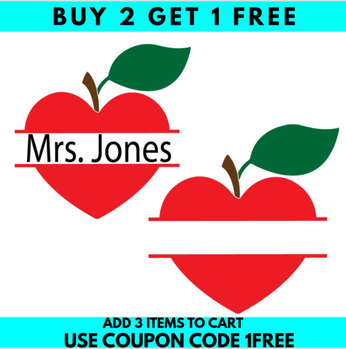 Apple Name Frame SVG Teacher SVG Digital Download/cricut - Etsy