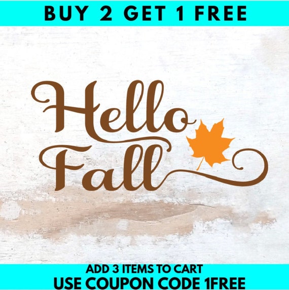 Hello Fall SVG Fall Door Sign SVG Halloween SVG Digital - Etsy
