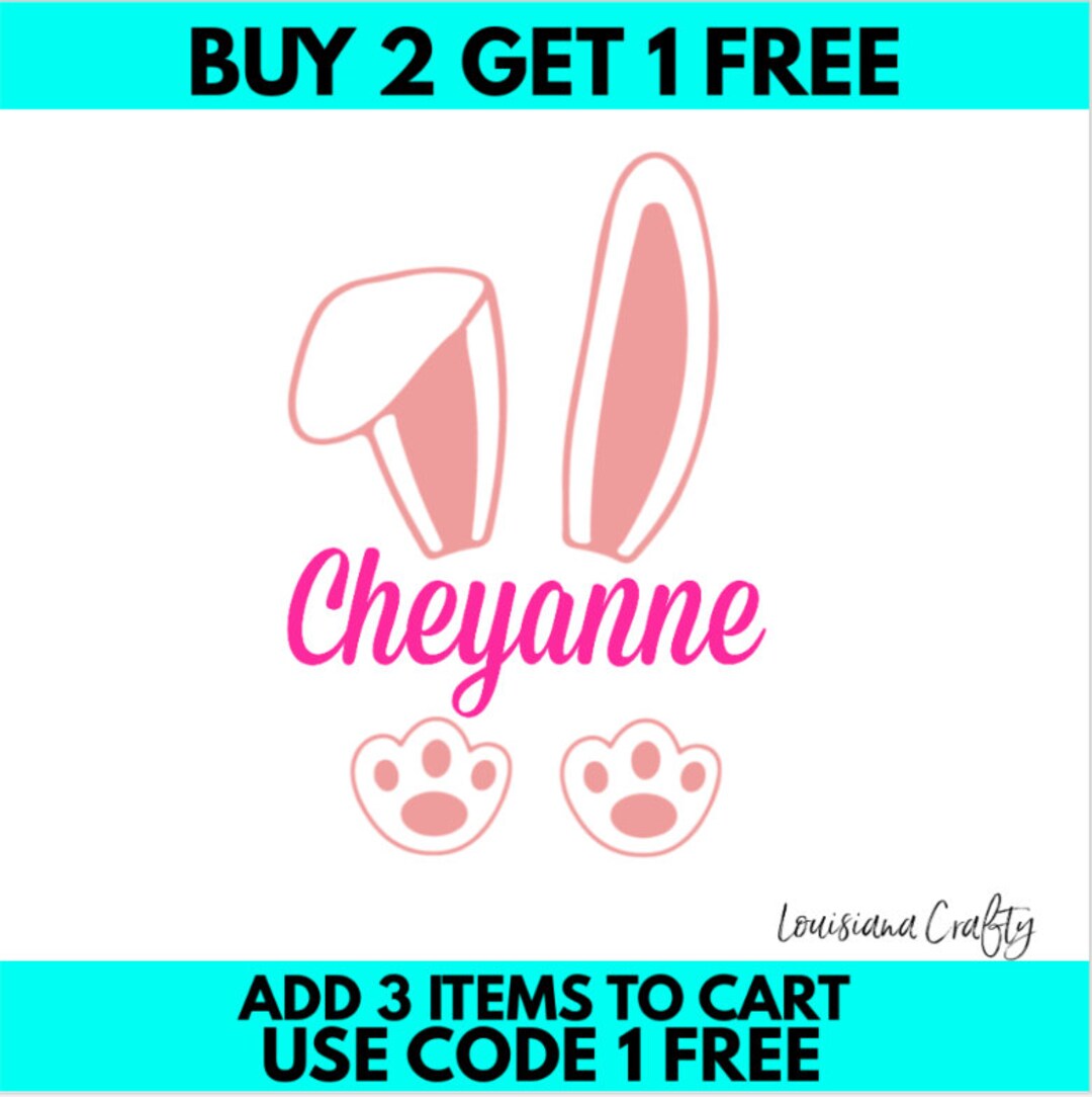 Bunny Name Frame SVG, Name Frame Easter SVG, Bunny SVG, Digital ...