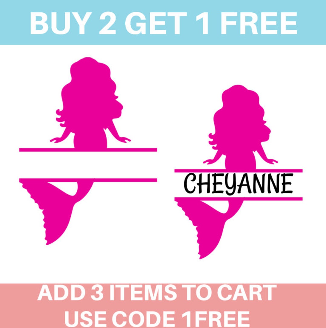 Mermaid, Mermaid Name Frame, Mermaid Monogram, SVG-PNG - Etsy