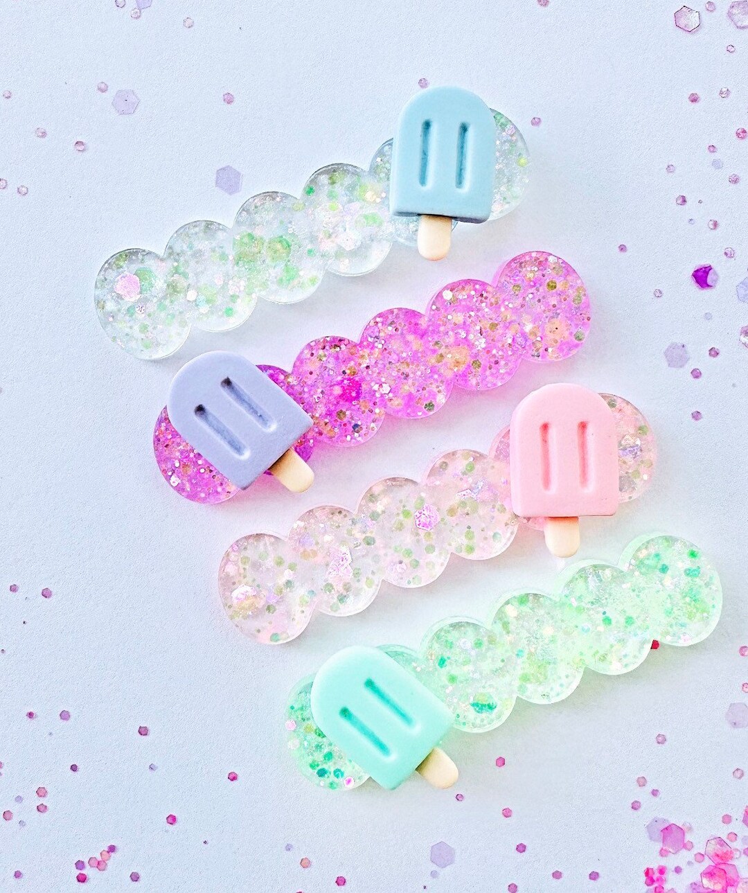 Popsicle Scalloped Hair Clips| Summer Hair Clips for Girls| Ice Cream ...