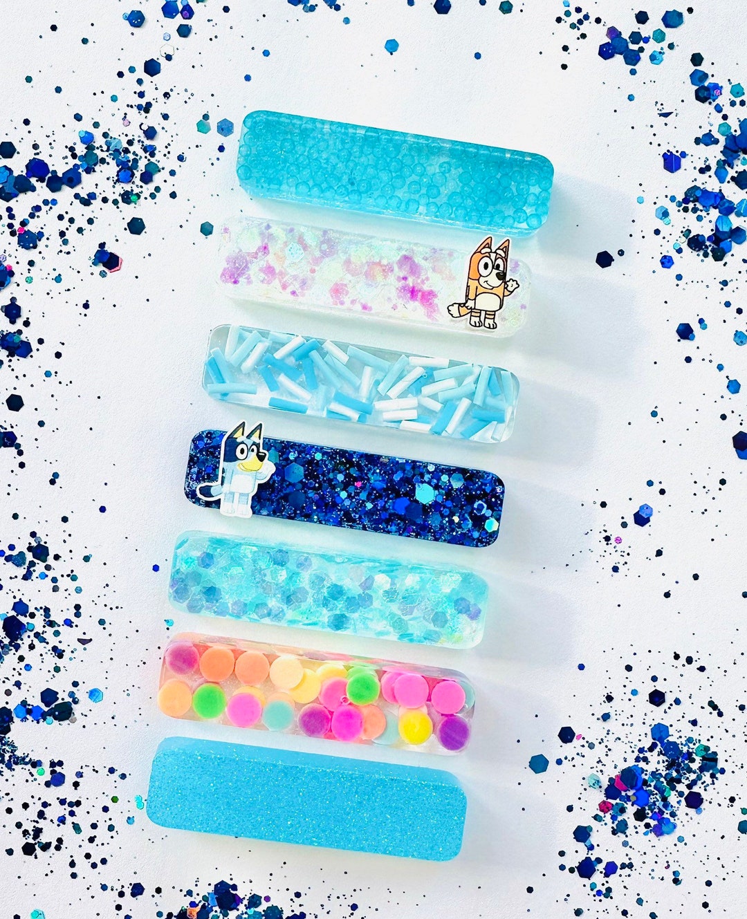 Bluey Glitter Resin Hair Clip: Handmade Alligator Clip - Etsy