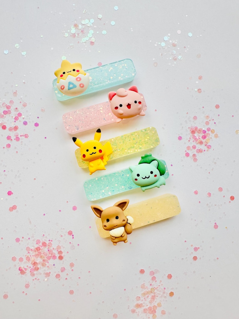 Pikachu Glitter Hair Clip | Pokemon Hair Accessories - Etsy