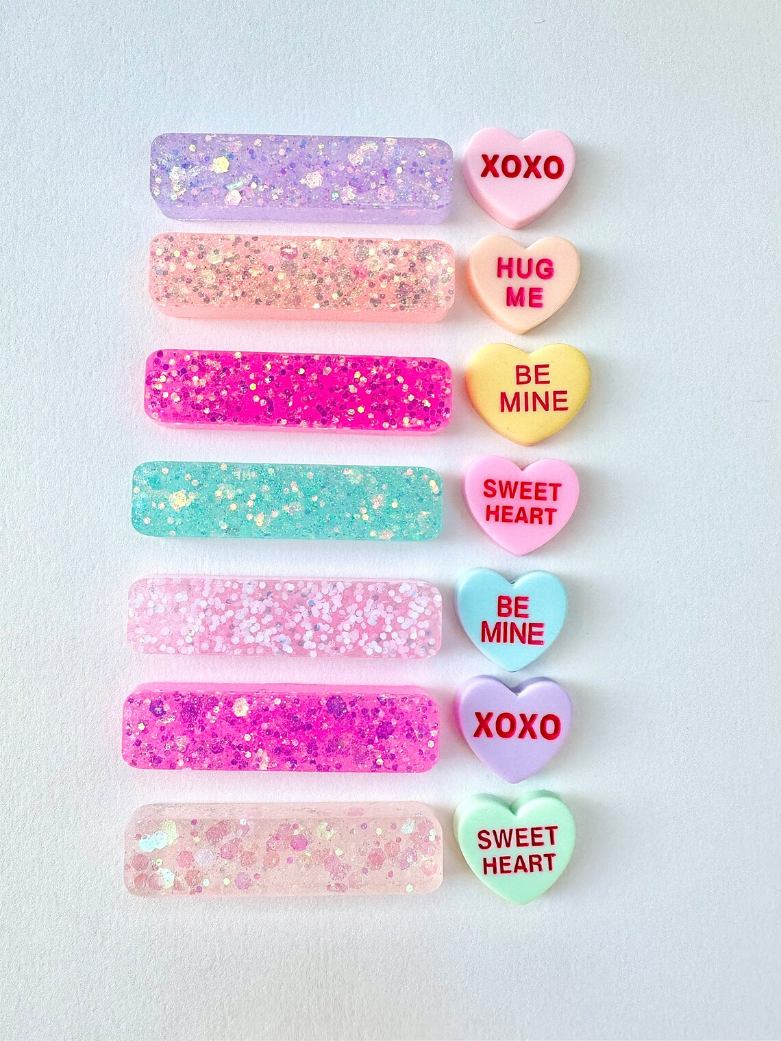 Valentine’s Day Hair Clips for Girls|conversation Heart Hair Clips ...