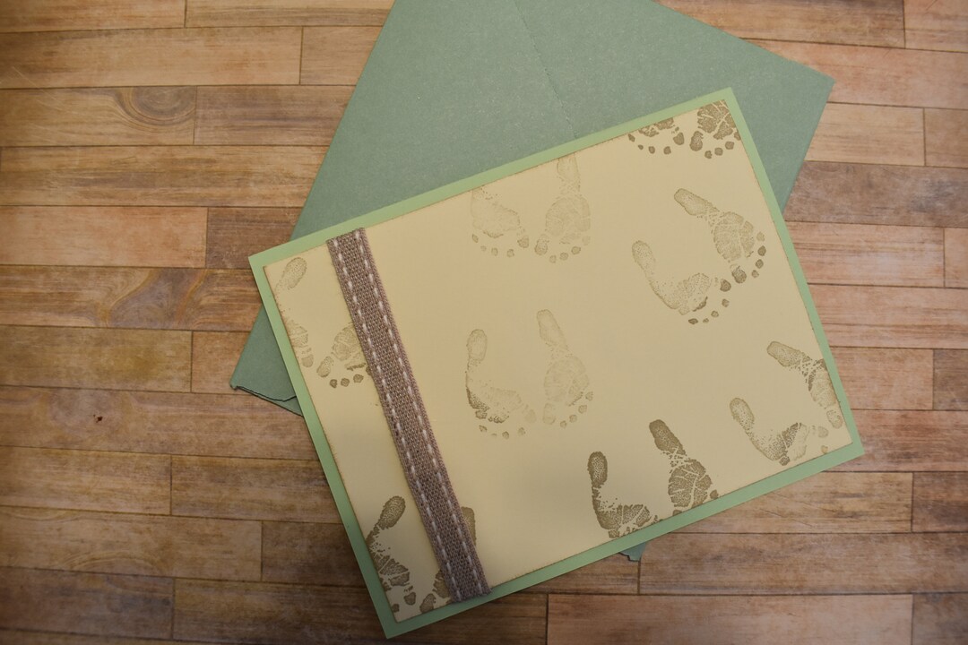 Baby Card - Footprints - Etsy