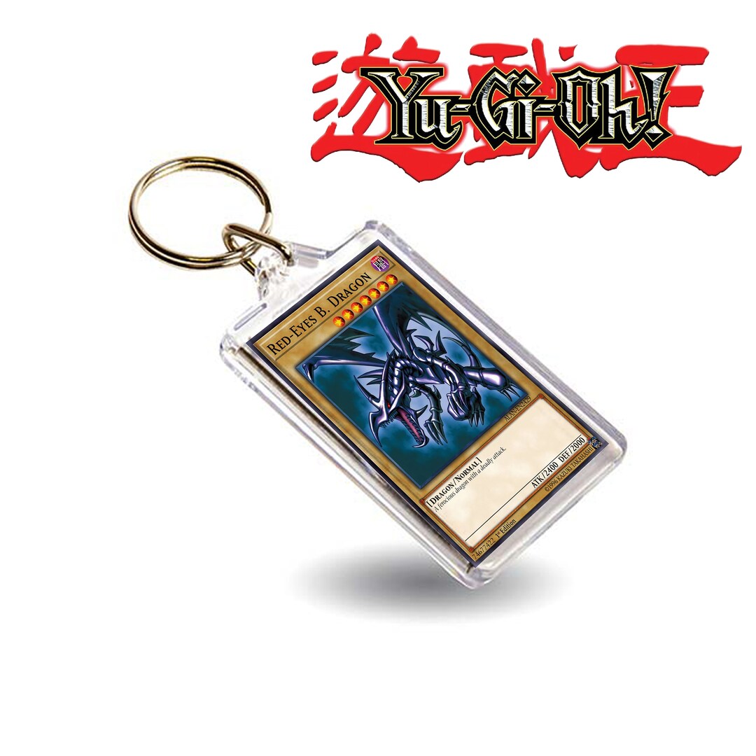 Yu Gi Oh! Red Eyes Black Dragon Card Inspired Keyring / Key Chain - Etsy UK
