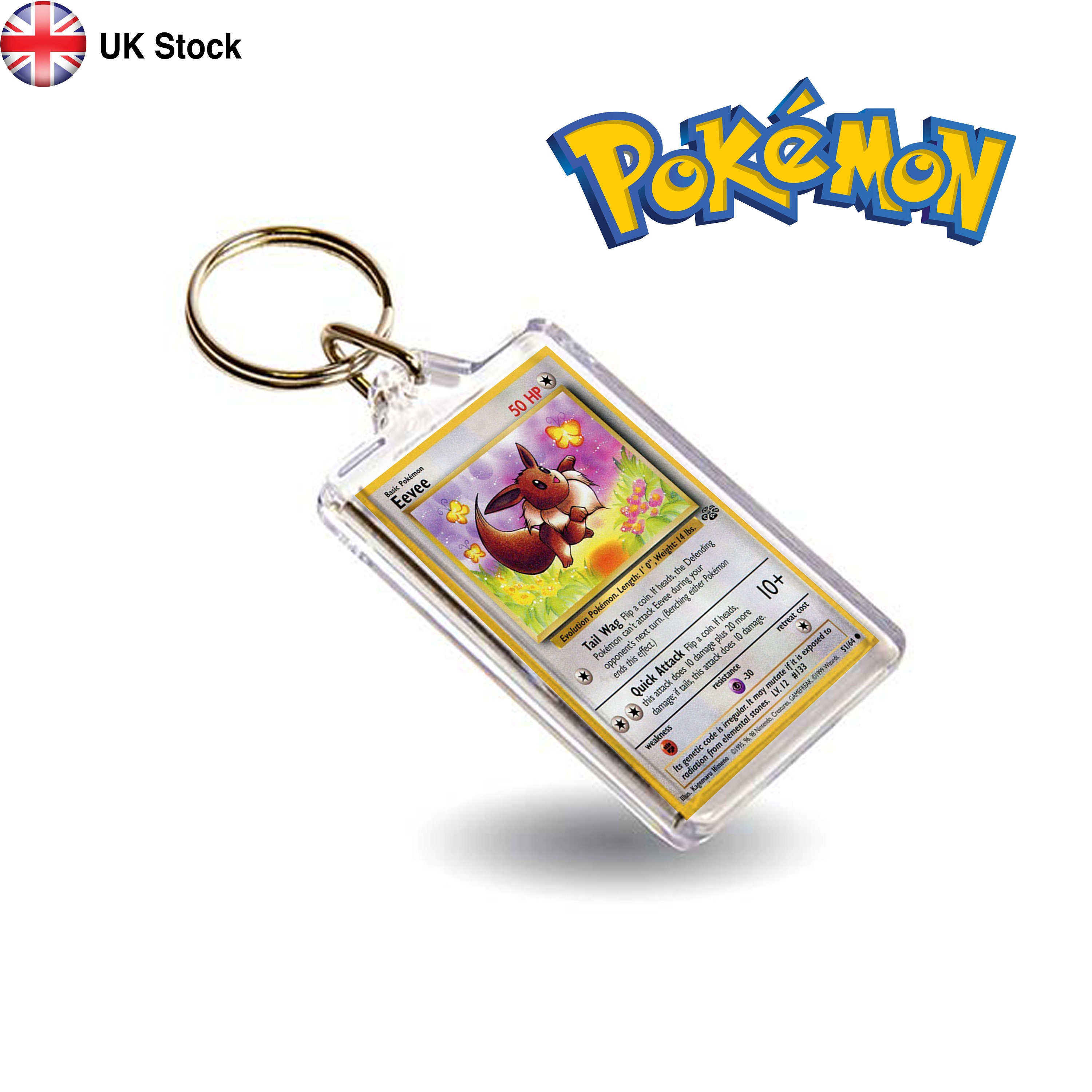 Pokemon Eevee Basic Card Inspired Keyring / Key Chain Duel | Etsy