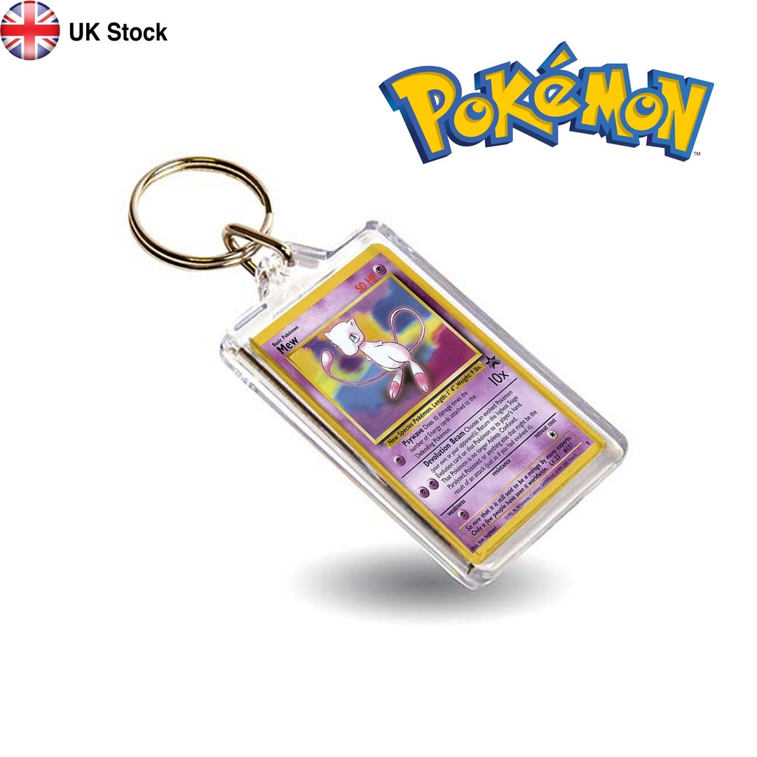 Pokémon Movie Prom Mew Card Inspired Keyring / Key Chain Duel Print ...