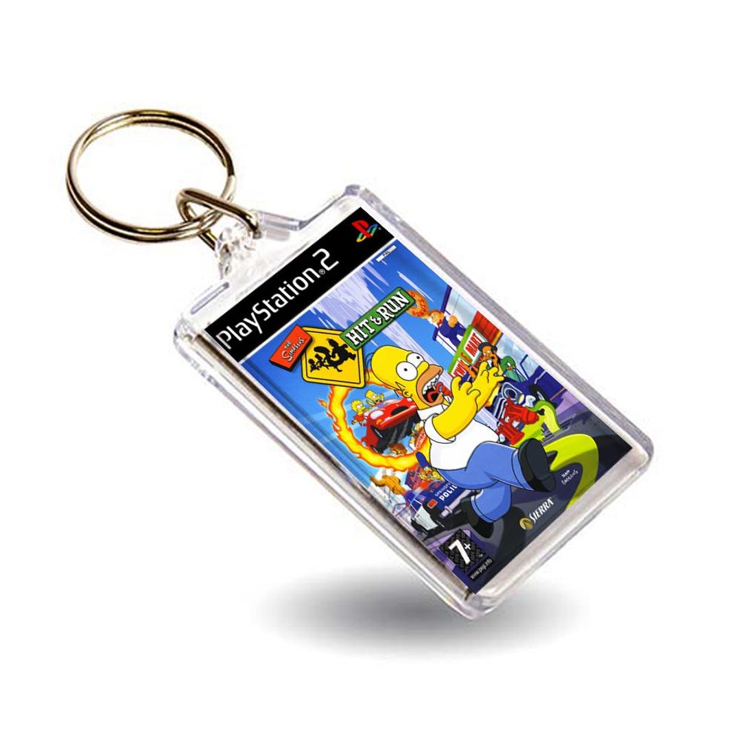 Simpsons Hit and Run (rectangle) Playstation 2 Inspired Keyring Game ...