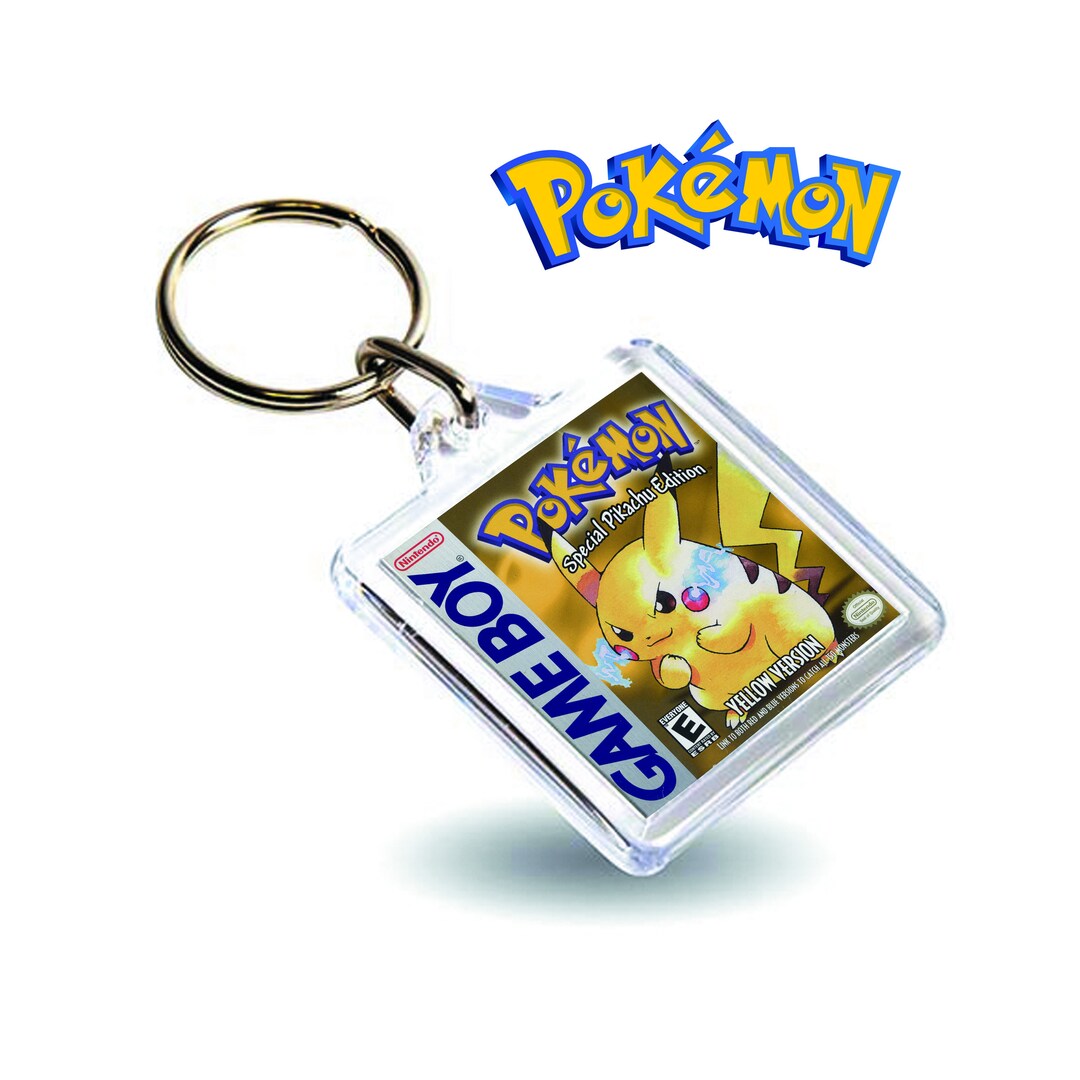 Pokemon Yellow Gameboy Game Inspired Keyring / Key Chain Duel Sided DMG ...