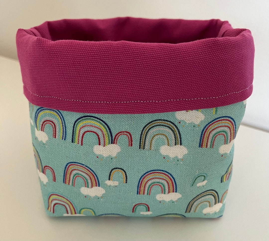 Rainbow Fabric Basket Rainbow Fabric Rainbow Basket Rainbow - Etsy UK