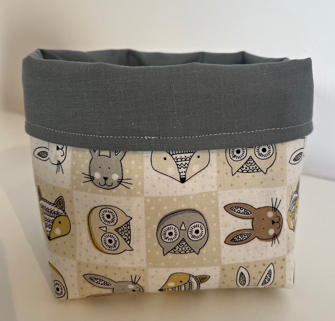 Woodland Theme Fabric Basket Woodland Basket Woodland - Etsy