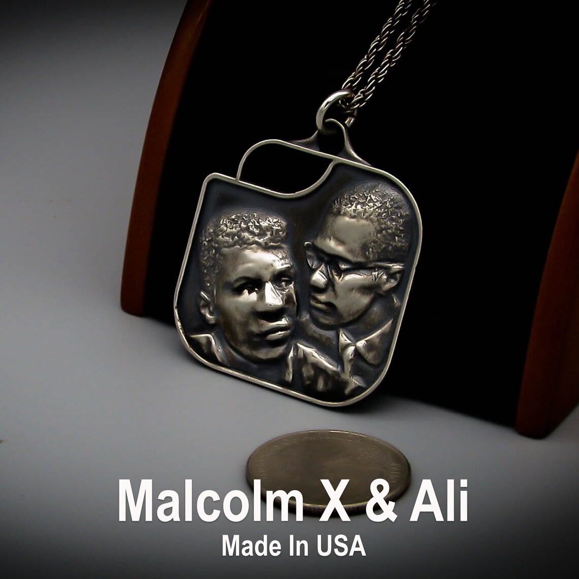 Malcolm X and Muhammad Ali Necklace sterling Silver - Etsy