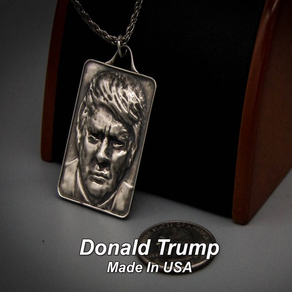 Donald Trump Necklace sterling Silver 925 | Etsy