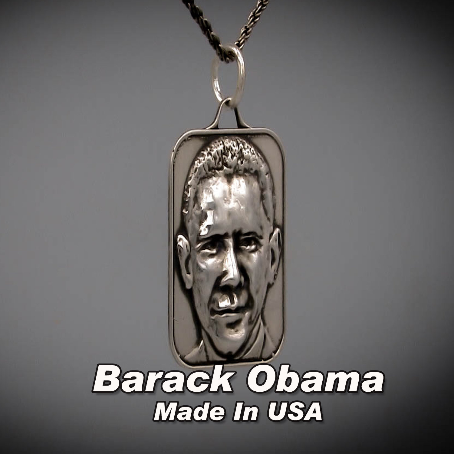 Barack Obama Necklace Sterling Silver 925 - Etsy