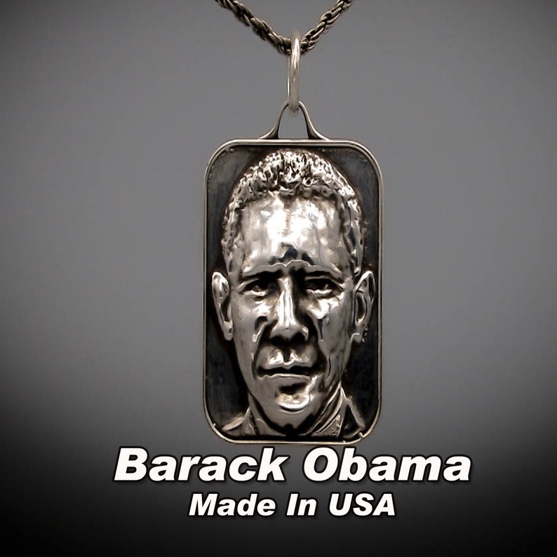 Barack Obama Necklace Sterling Silver 925 - Etsy