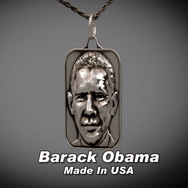 Barack Obama Necklace Sterling Silver 925 - Etsy