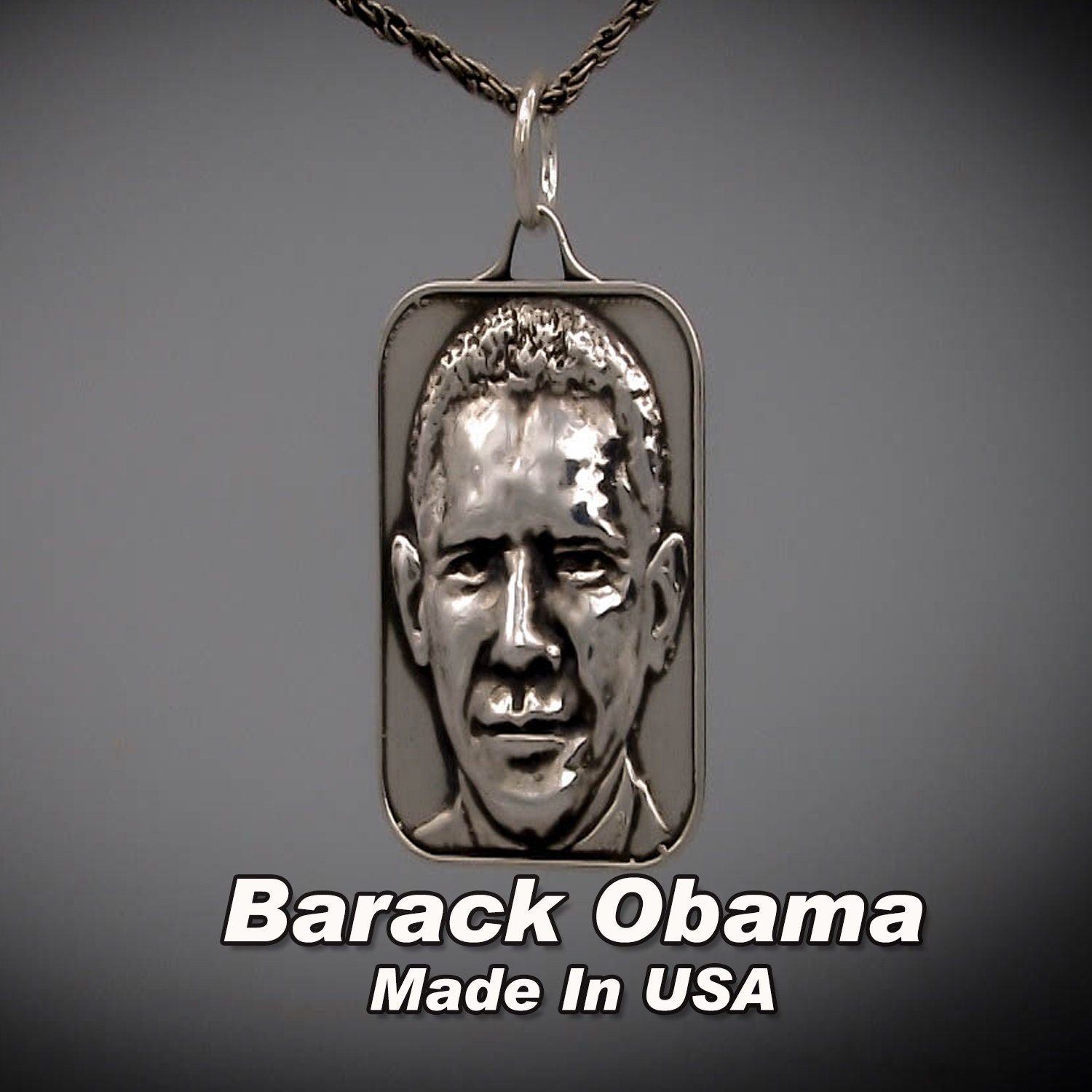 Barack Obama Necklace Sterling Silver 925 - Etsy