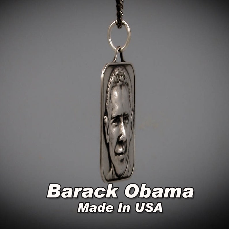 Barack Obama Necklace Sterling Silver 925 - Etsy