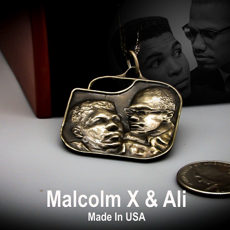 Malcolm X, and Muhammad Ali Necklace (brass) - Etsy