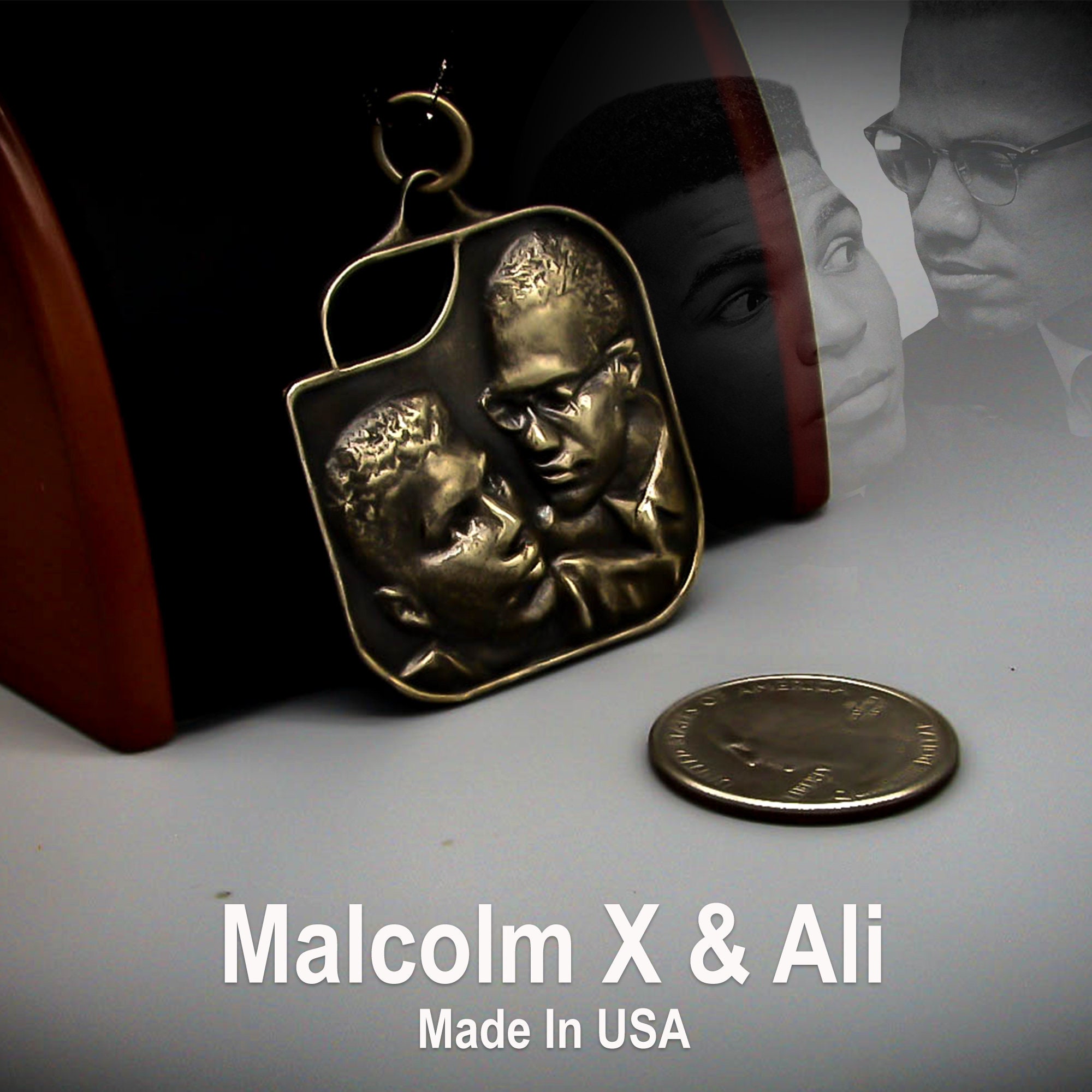 Malcolm X, and Muhammad Ali Necklace (brass) - Etsy