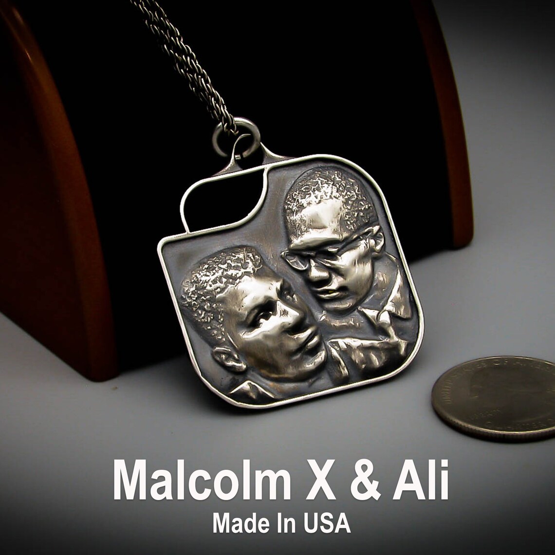 Malcolm X and Muhammad Ali Necklace sterling Silver - Etsy