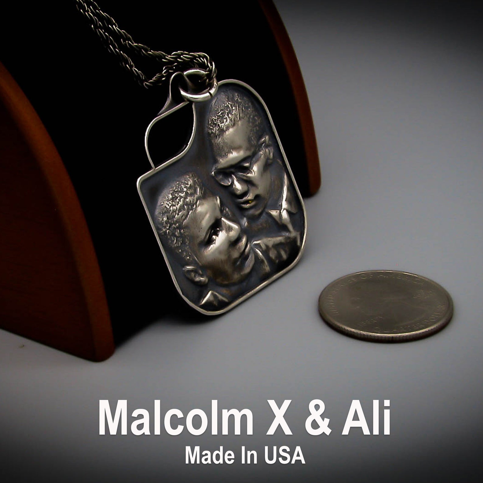 Malcolm X, and Muhammad Ali Necklace (sterling Silver) - Etsy