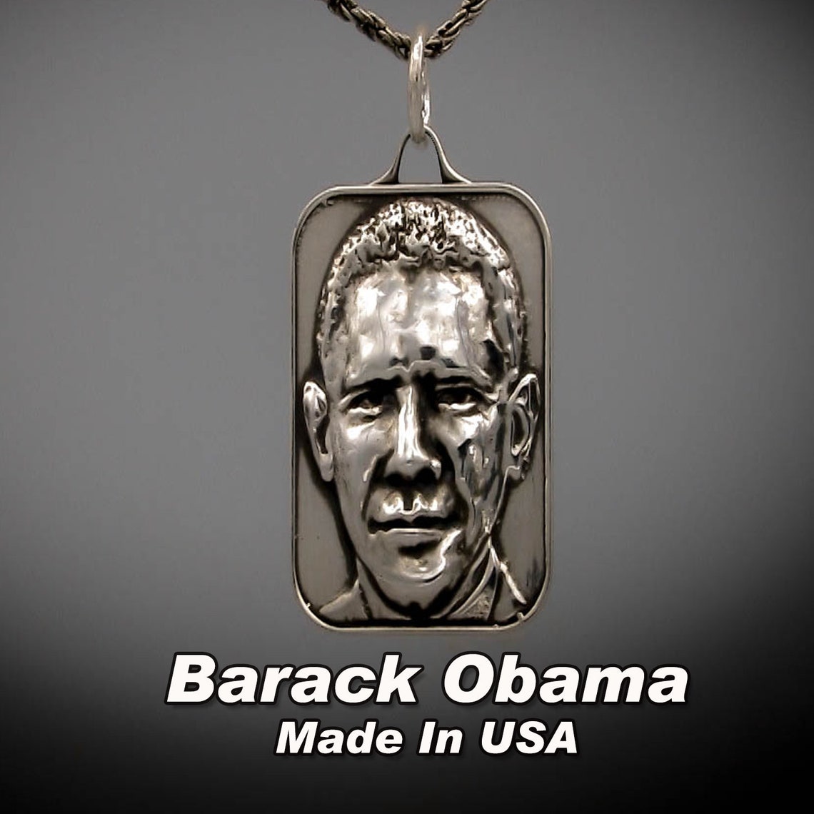 Barack Obama Necklace Sterling Silver 925 - Etsy Ireland