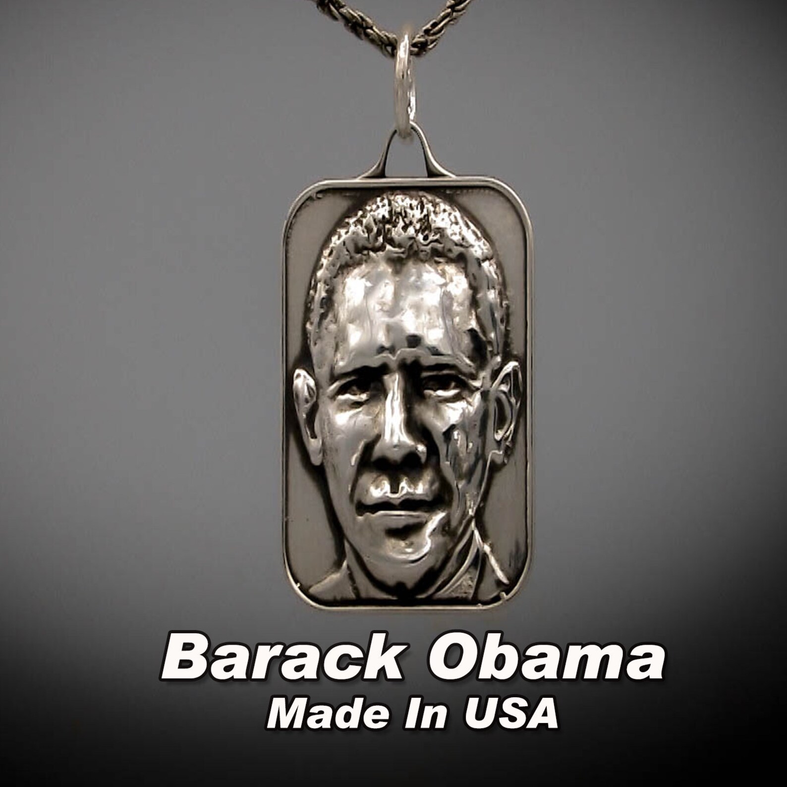 Barack Obama Necklace Sterling Silver 925 - Etsy Ireland