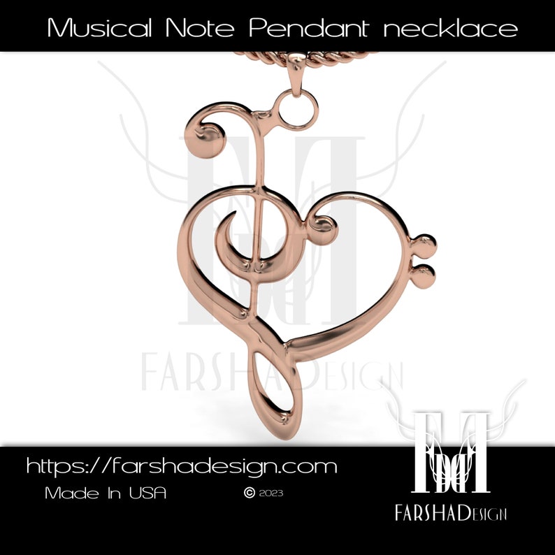 Musical Note Pendant Necklace - Etsy