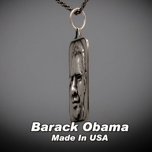 Barack Obama Necklace Sterling Silver 925 - Etsy