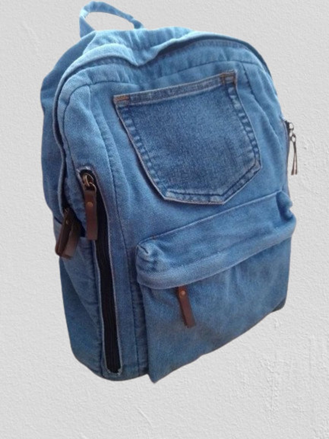 Upcycled Denim Backpack, Denim Backpack, Jeans Backpack Unisex ...