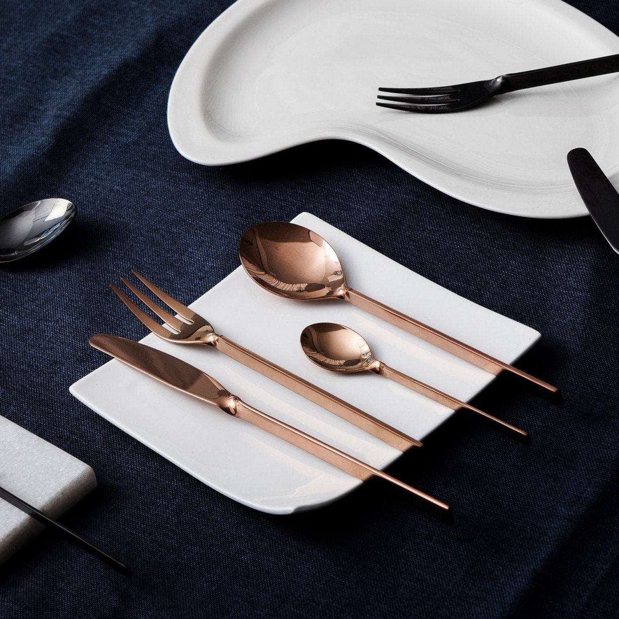 Stainless Steel Flatware Set Mid Century Modern Flatware Set for 6 ...