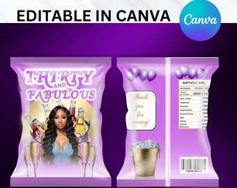 Graduation Chips Bag Template | DIY Editable in Canva | Party Favors - Etsy