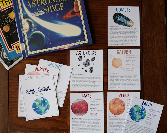 Solar System Fact Cards Information Cards for Nature Study Planets ...