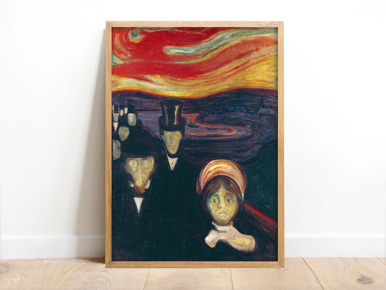Anxiety - Edvard Munch | Poster Reproduction, Old Illustration, Vintage ...