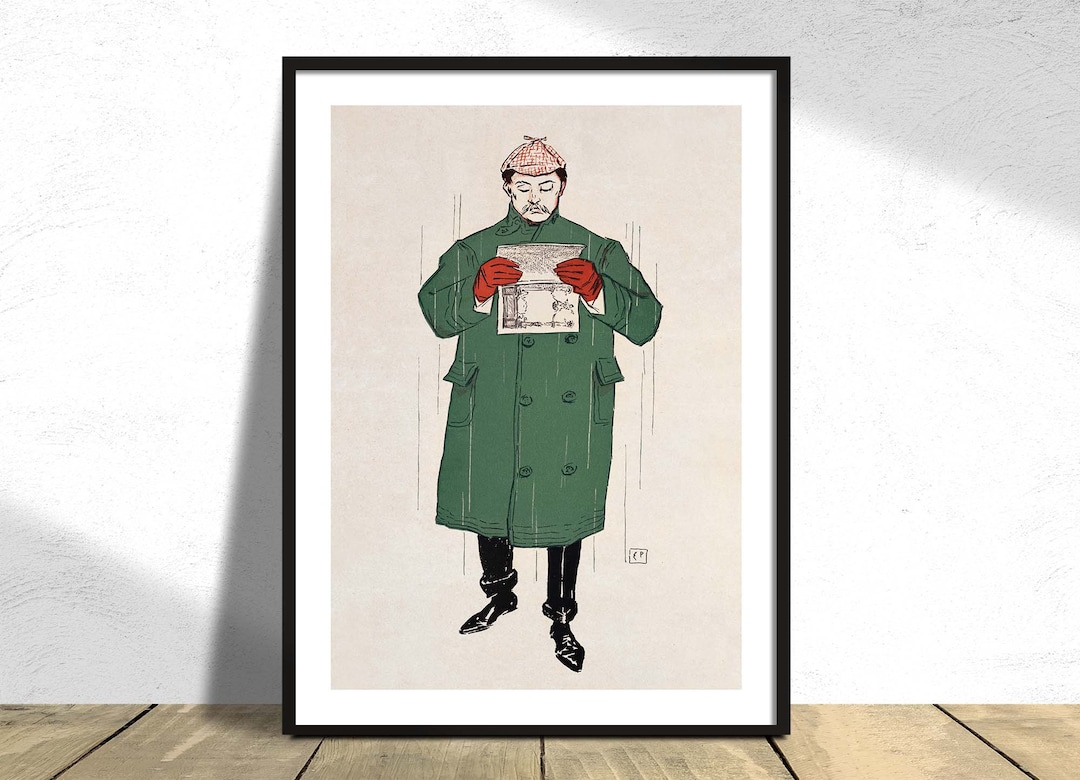 Man Reading Book - Edward Penfield | Retro Poster, Art Nouveau, Print ...